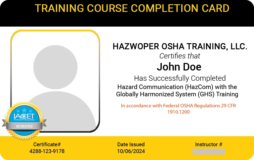 OSHA Hazardous Communication (Hazcom) Program and GHS Training